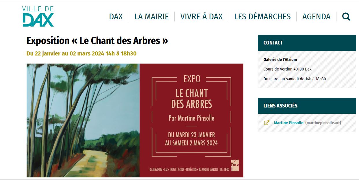 Galerie de l'Atrium, Dax - Martine Pinsolle Artiste Peintre